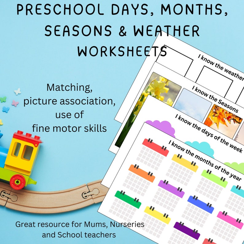 Days, Months, Seasons, Weather Activities Matching Picture Association ...