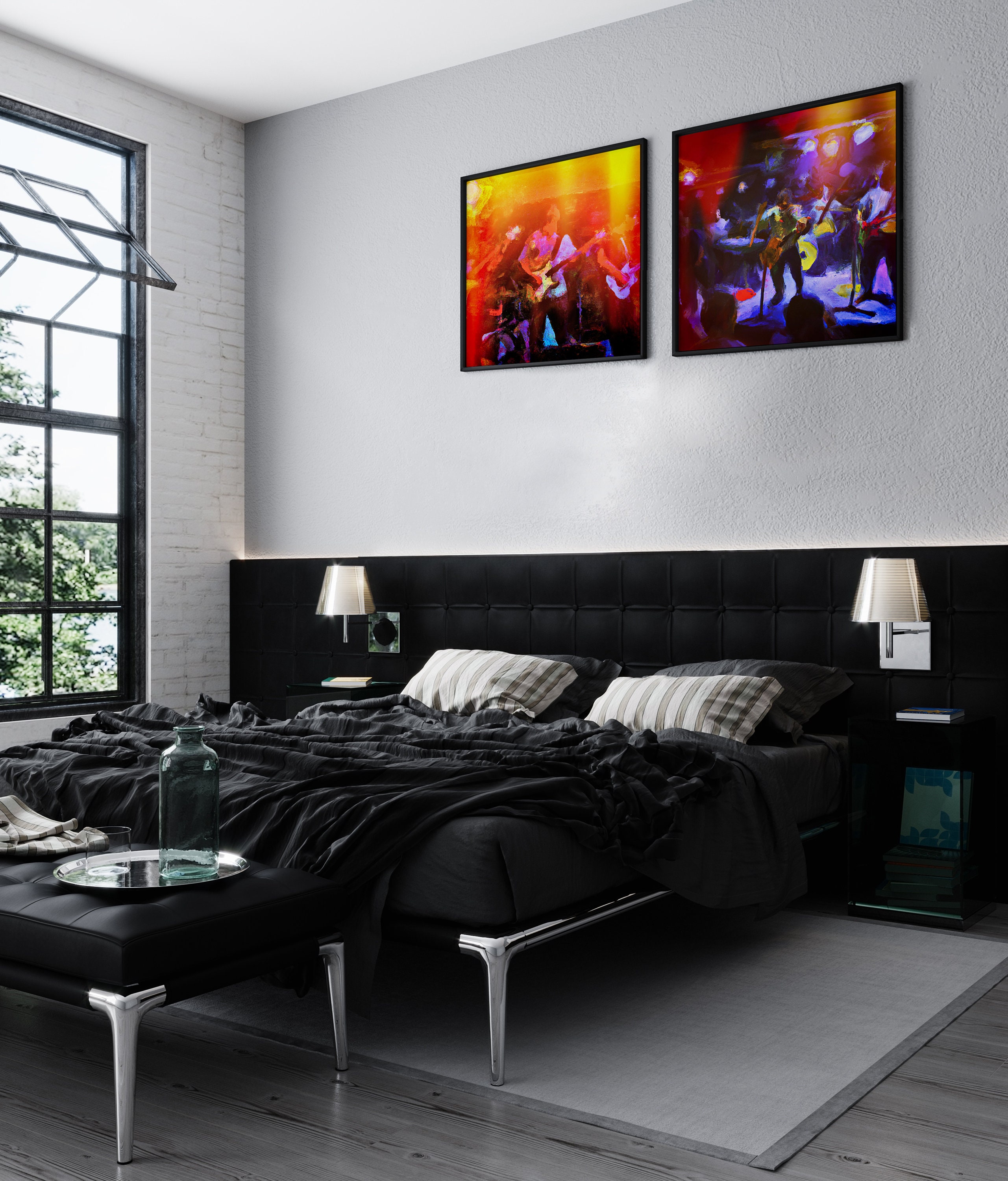 Rock and Roll Printable Wall Art, 3 Piece Live Music Decor, Night Club ...