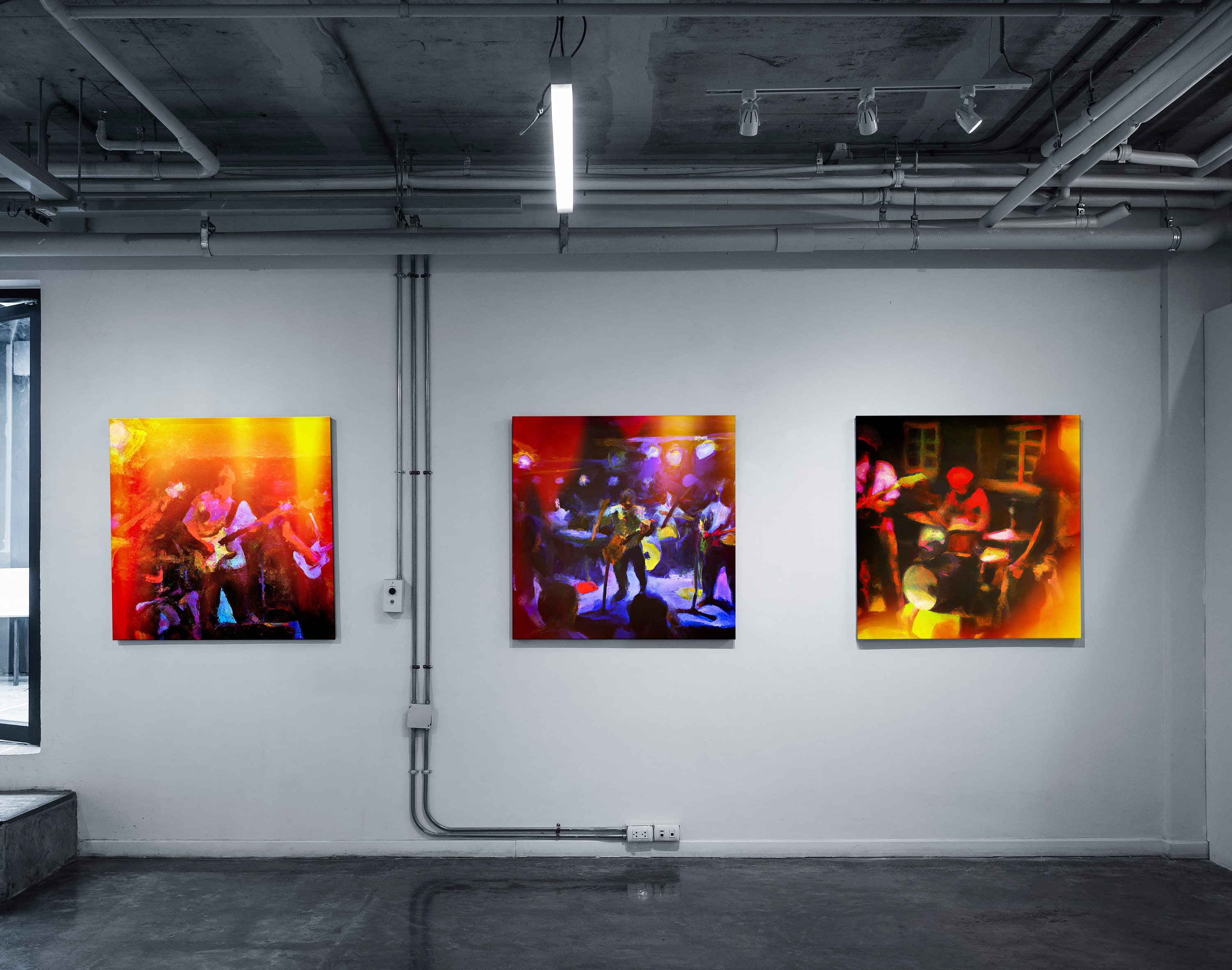 Rock and Roll Printable Wall Art, 3 Piece Live Music Decor, Night Club ...