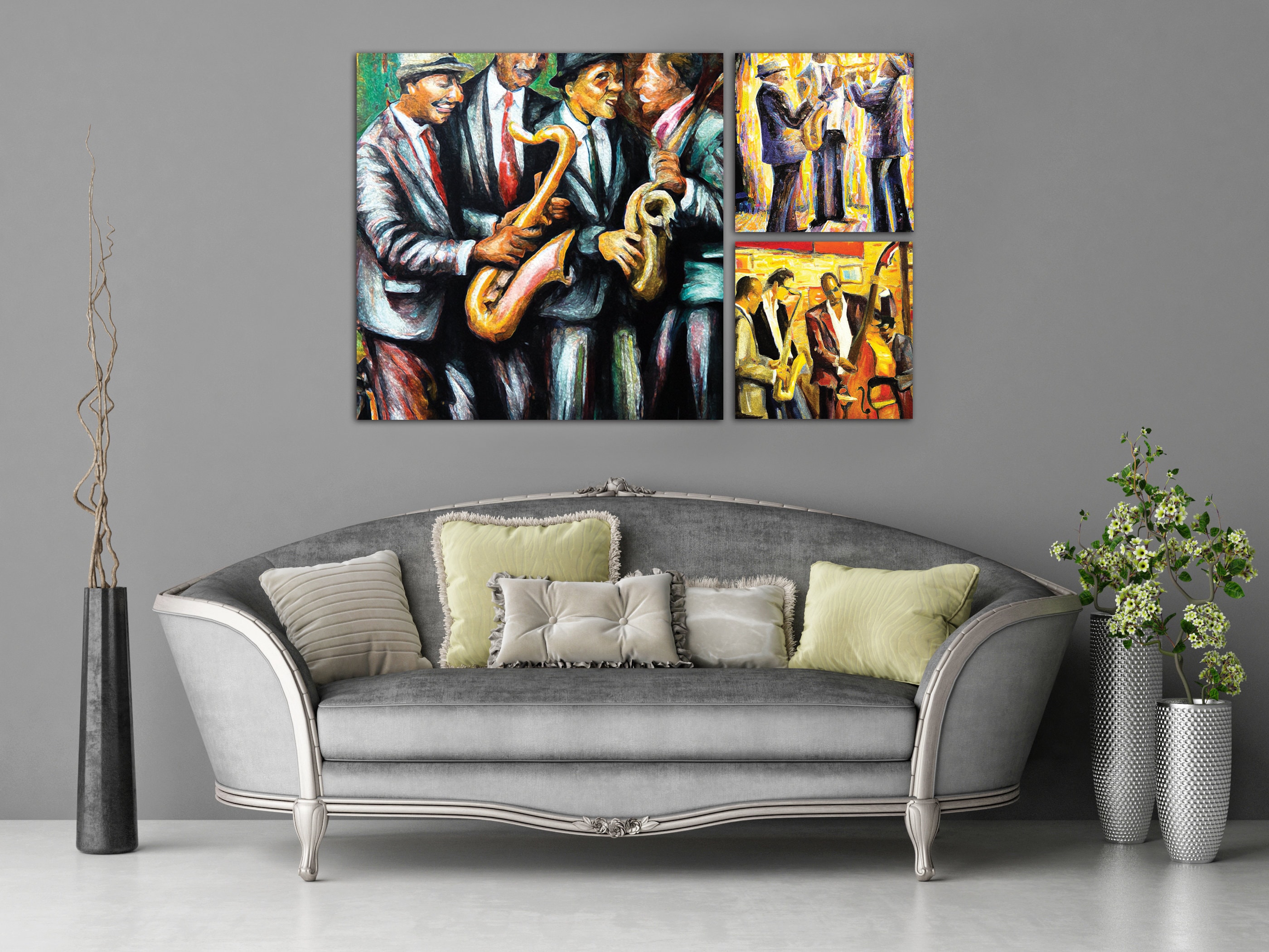 Jazz Players Printable Music Wall Art, Set of 3 Jazz Music Decor ...