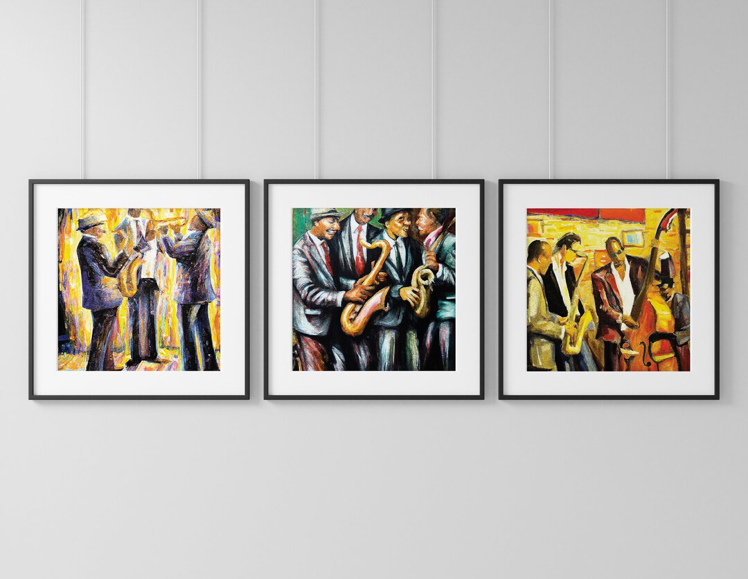 Jazz Players Printable Music Wall Art, Set of 3 Jazz Music Decor ...