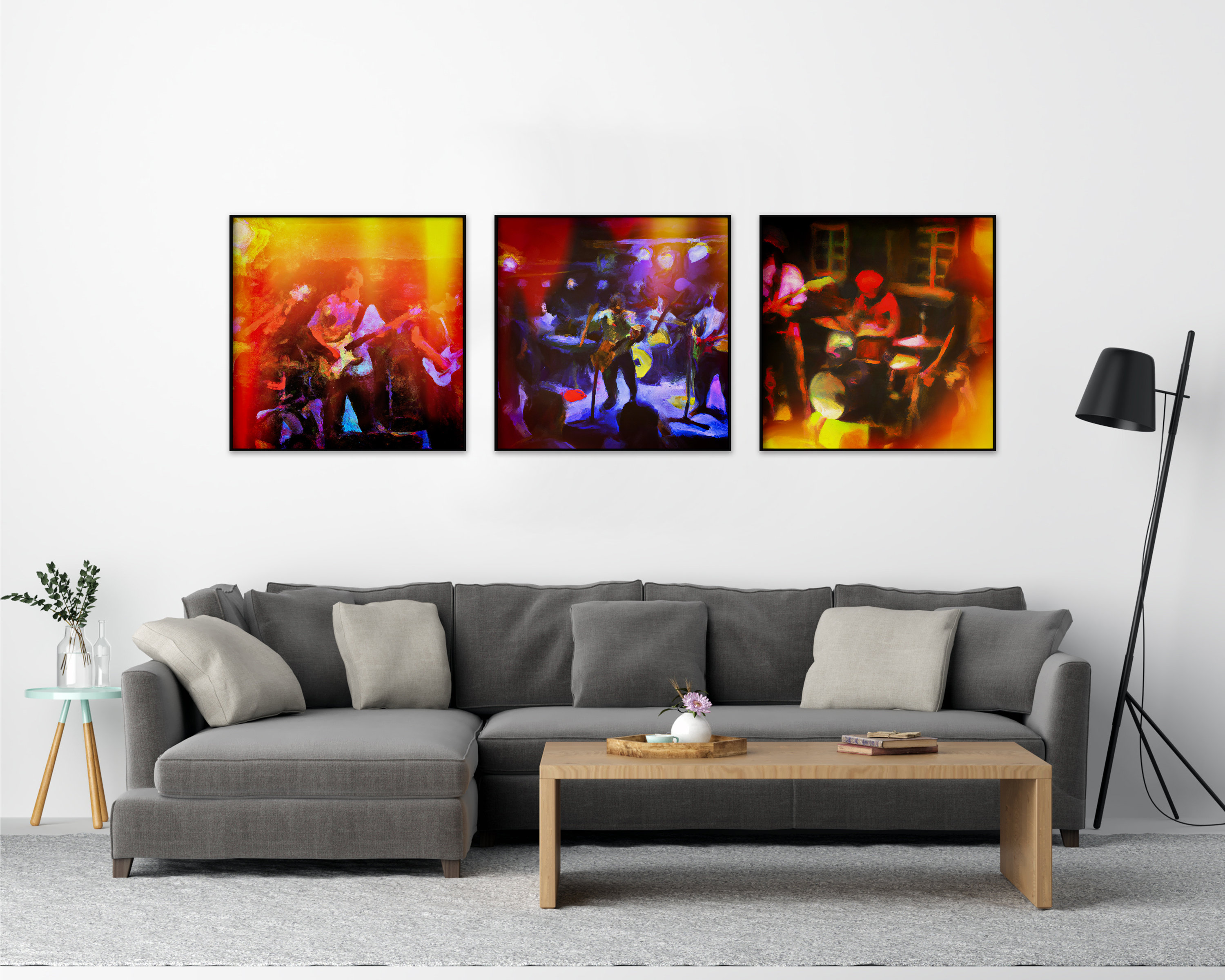 Rock and Roll Printable Wall Art, 3 Piece Live Music Decor, Night Club ...