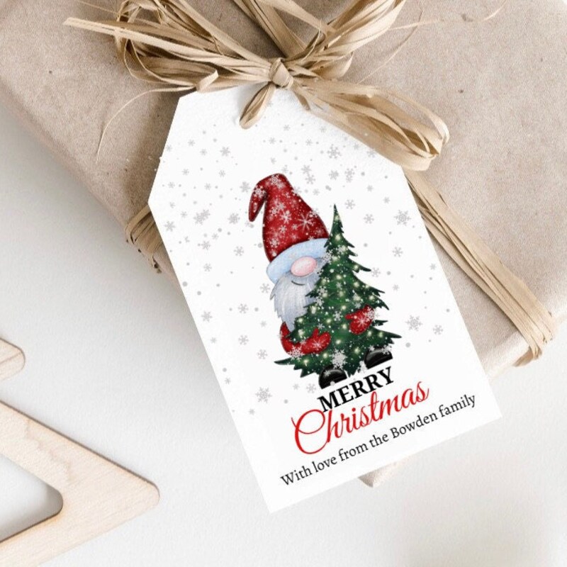 Gnome Christmas Tags - Etsy
