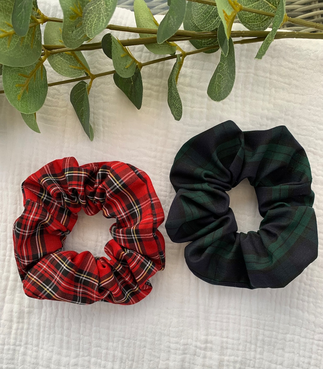 Handmade Scrunchies, Pack of 2 Scrunchies, Tartan Scrunchies - Etsy