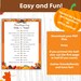 Thanksgiving Kid Adult Printable This or That Game, Turkey Day ...