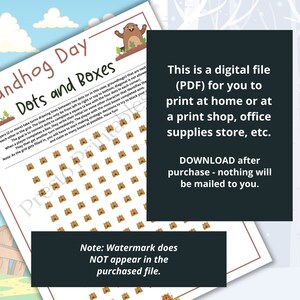 Printable Groundhog Day Dots and Boxes Game, Classroom Homeschool ...