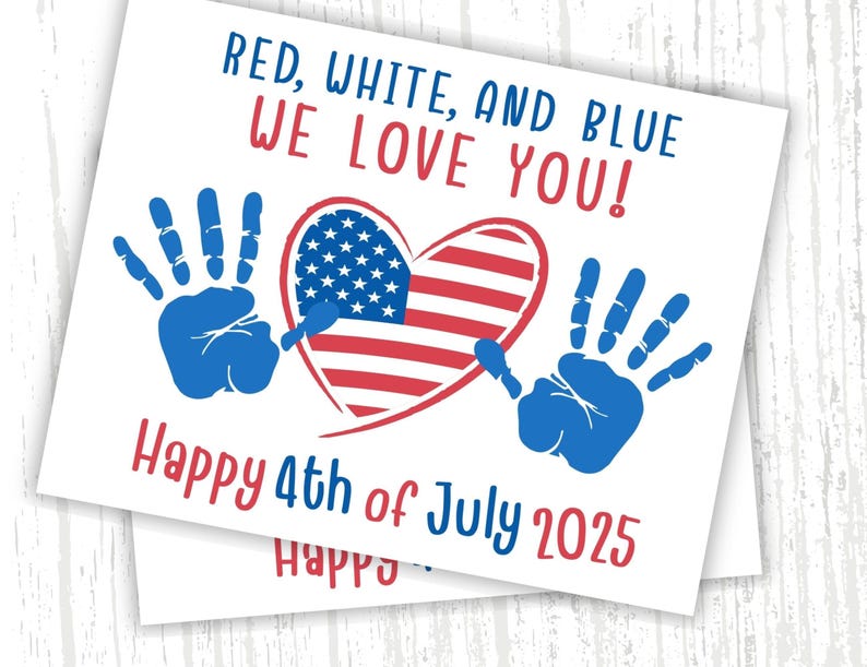 4th of July Kids Handprint Craft, Toddler Daycare Kindergarten ...