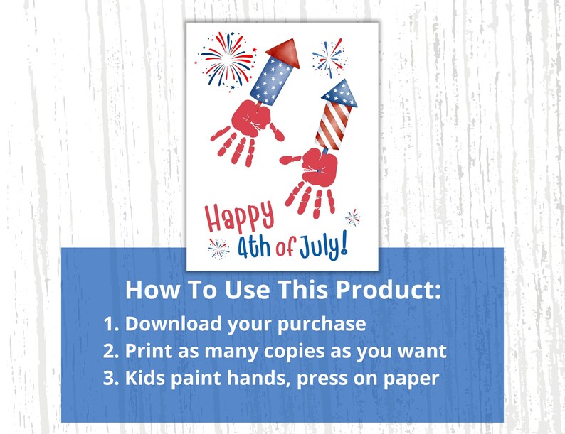 4th of July Handprint Finger Paint Craft for Kids, Patriotic Activity ...