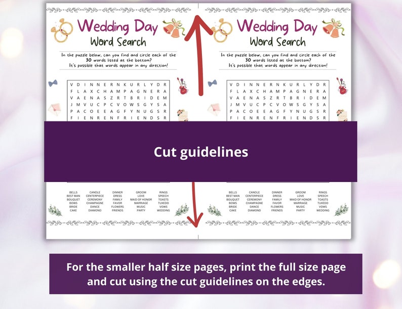 Kids Printable Find Word Search Wedding Day Game, Simple Fun US Letter ...