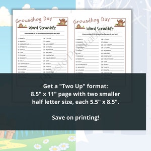 Printable Groundhog Day Word Scramble Game, Classroom Homeschool ...