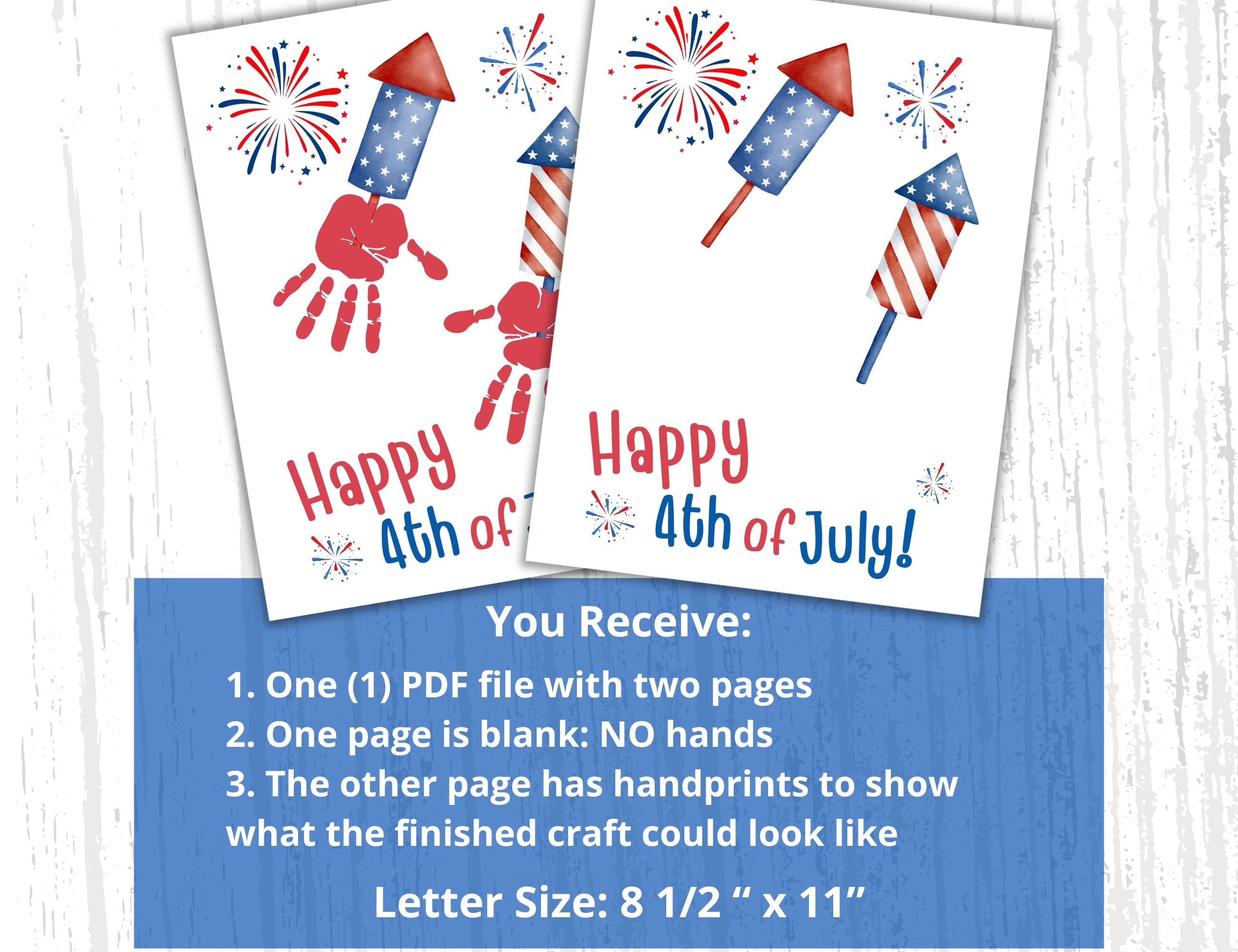4th of July Handprint Finger Paint Craft for Kids, Patriotic Activity ...