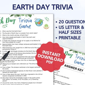 Earth Day Trivia Game, Kids Colorful Questions Answers, Classroom ...