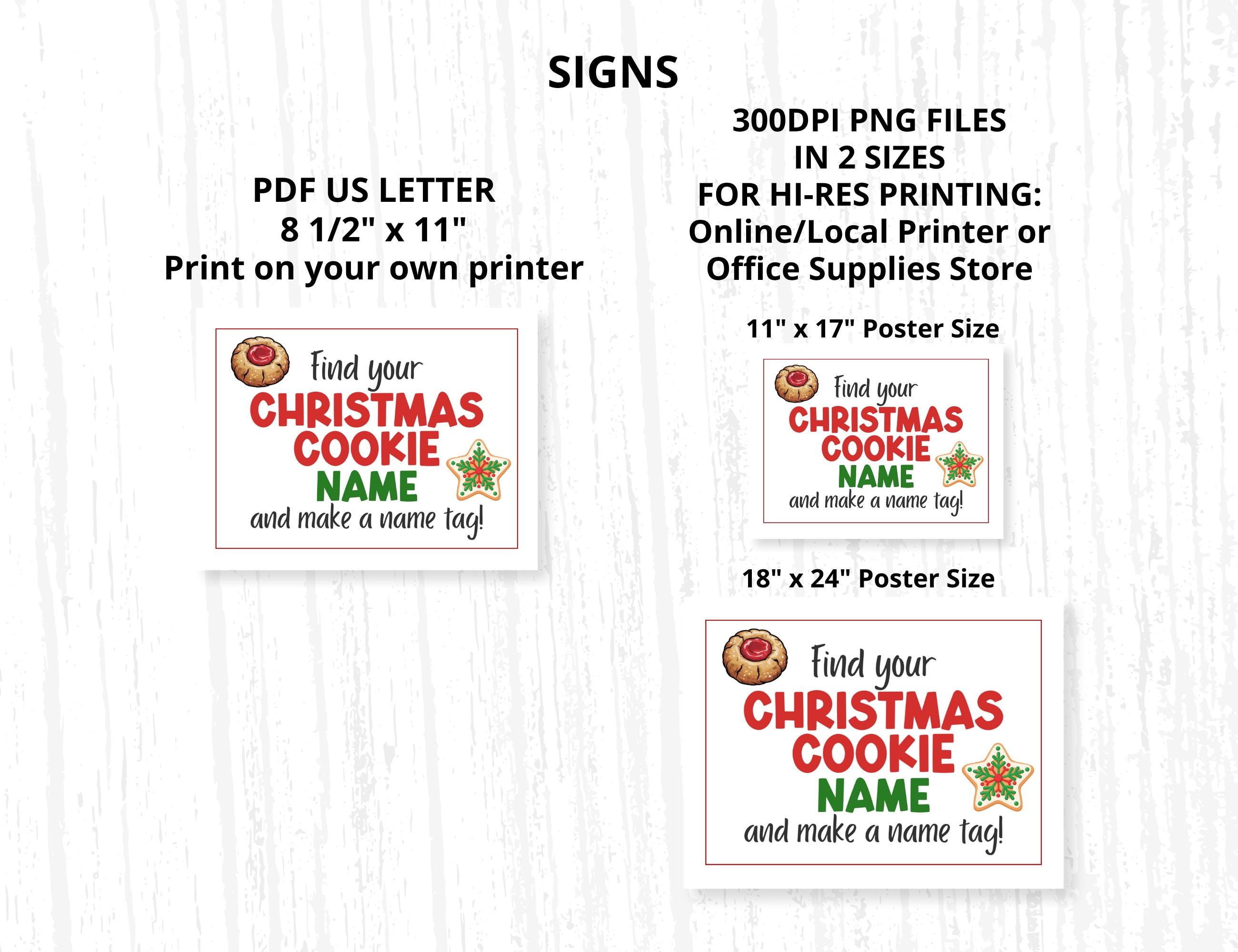 What's Your Christmas Cookie Name Game + Tags + Sign, Holiday Cookie ...