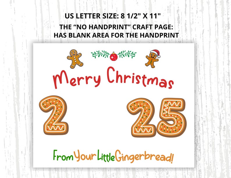 Christmas Kids Handprint Craft 2025, Holiday Gingerbread Art, Toddler ...