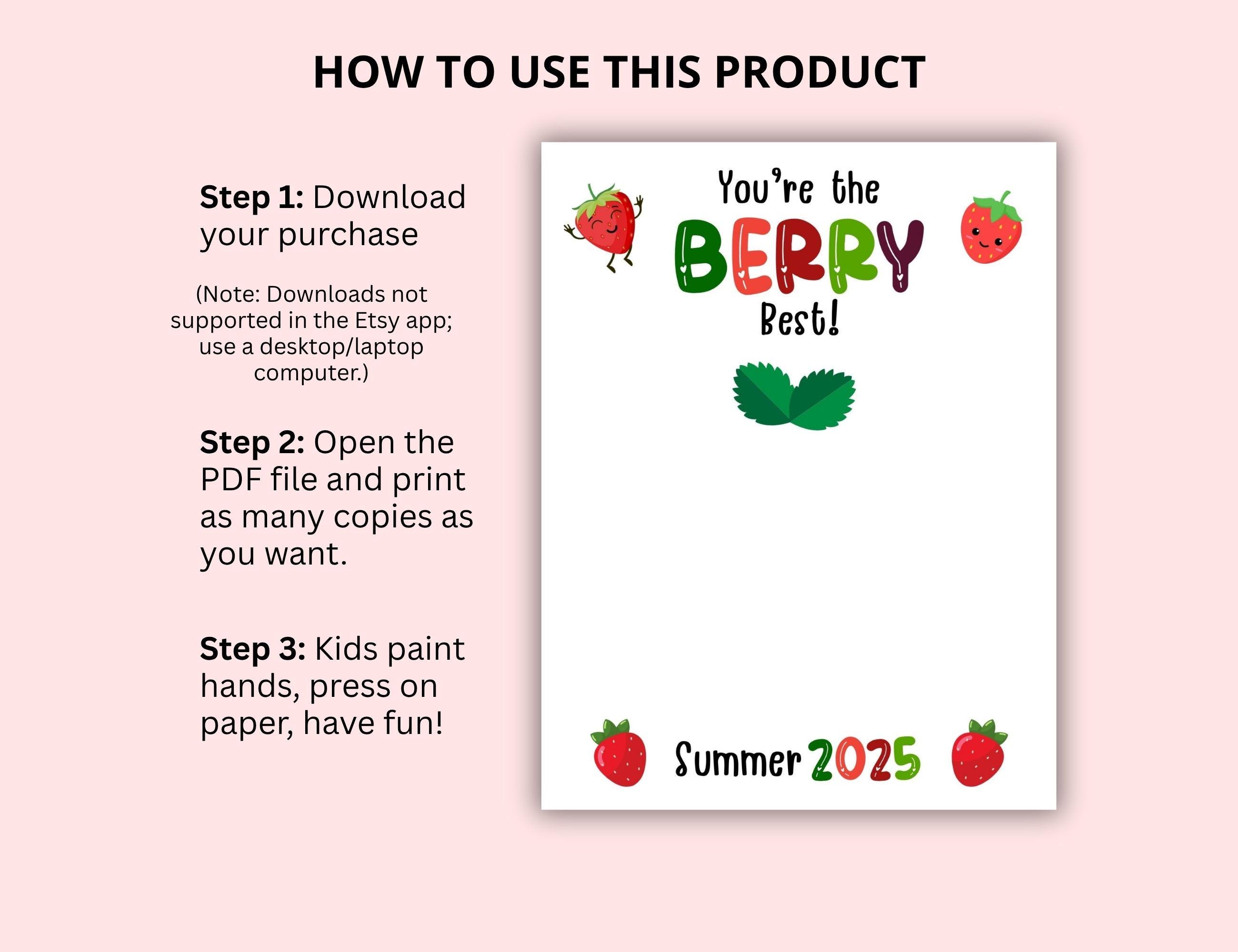 Strawberry Summer Handprint Craft for Kids, Toddler Daycare ...