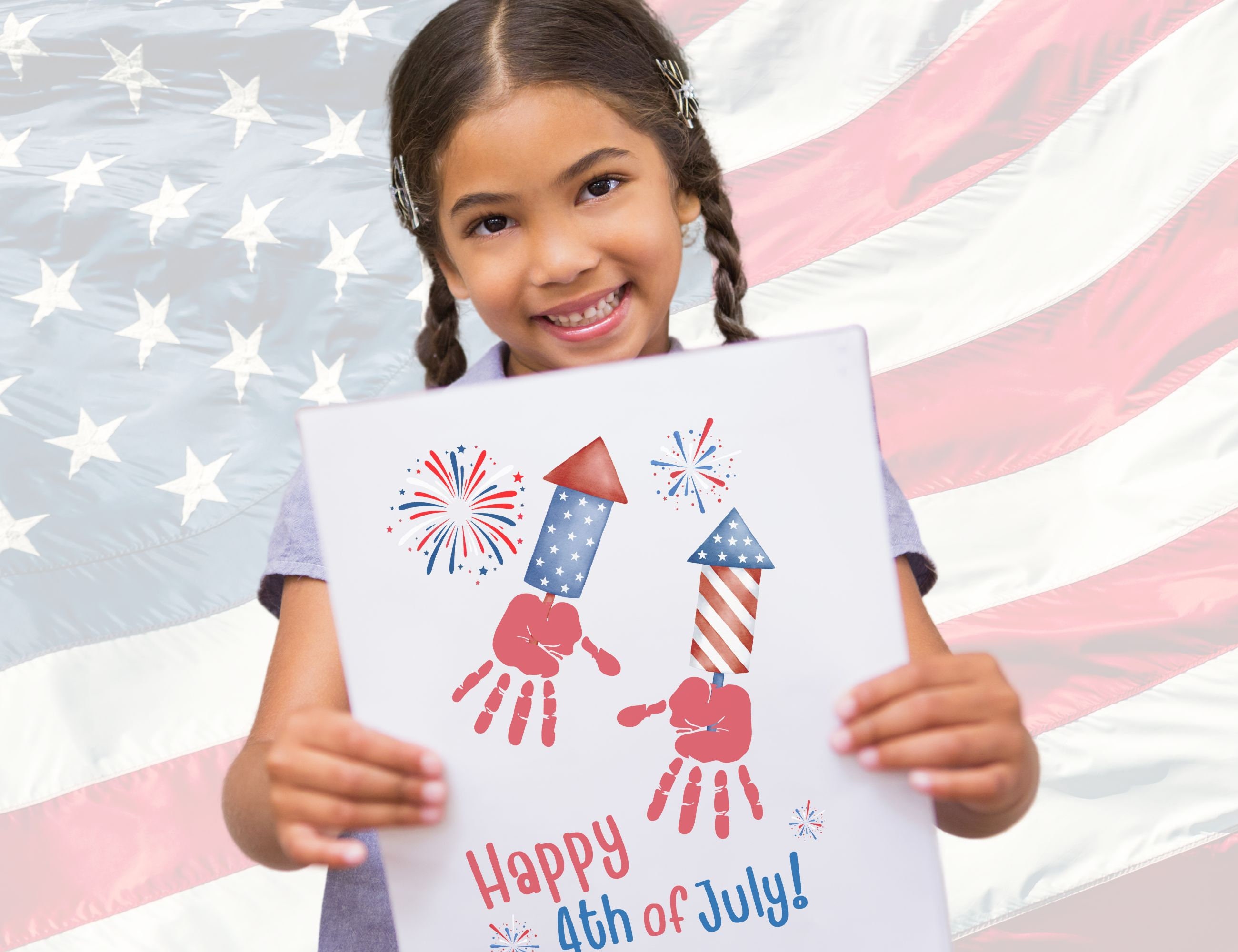 4th of July Handprint Finger Paint Craft for Kids, Patriotic Activity ...