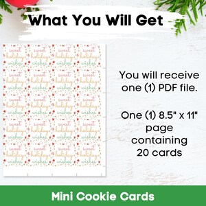 Printable Mini Cookie Card, Christmas 2 Inch Square, Sweet Holiday ...