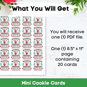 Mini Cookie Card, Seasons Wishes Sweet, Printable Christmas 2 Inch ...