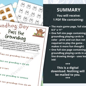Printable Groundhog Day Dice Pass the Candies Game, Classroom ...