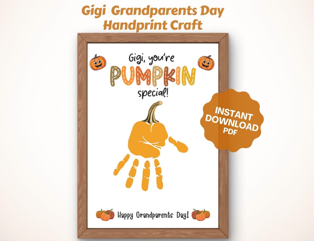 Grandparents Day Handprint Craft, Grandkids Printable Keepsake Gift for ...