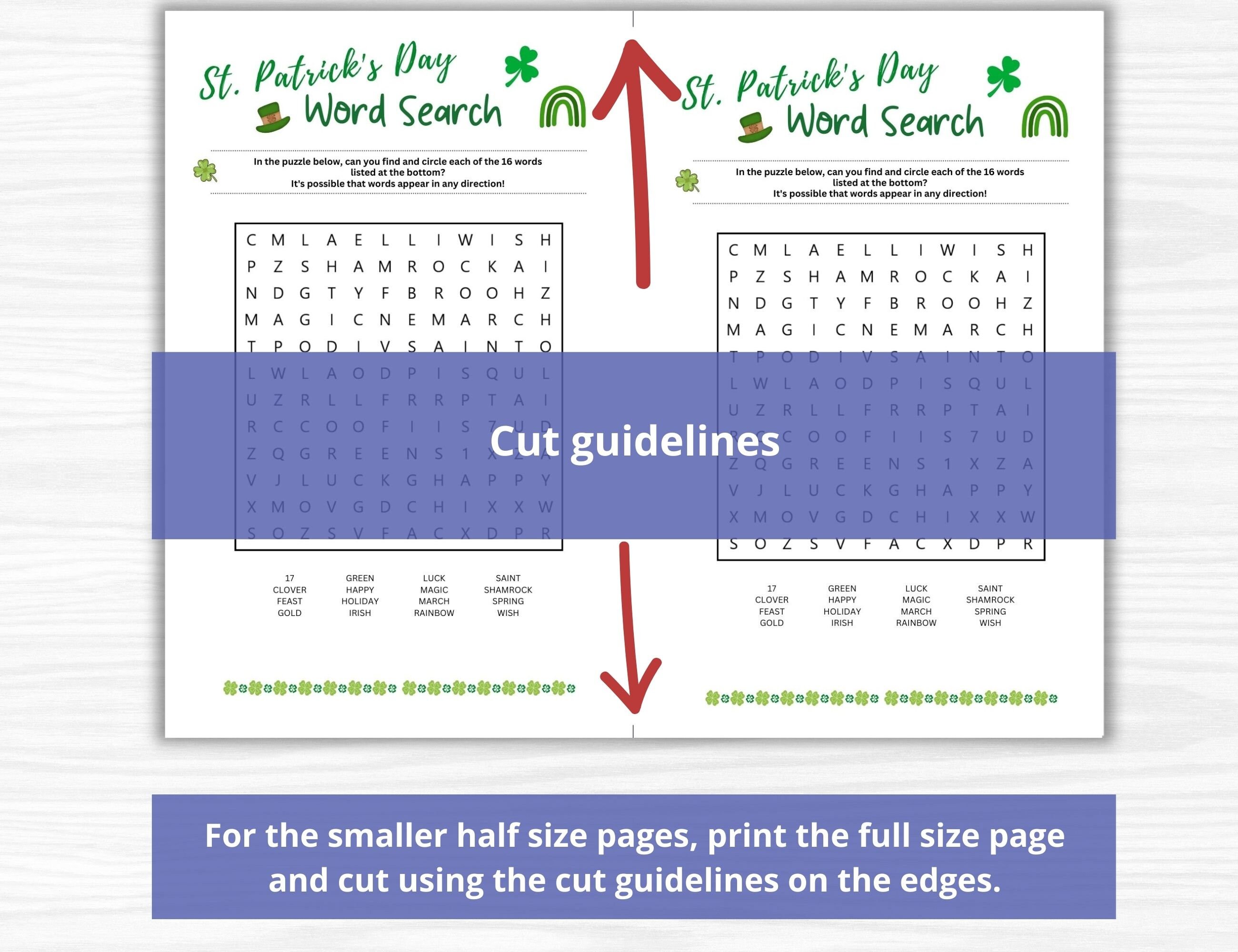 St. Patrick's Day Word Search Game Younger Kids, Kindergarten ...