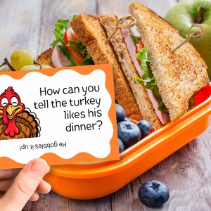 Kids Thanksgiving Joke Cards, Funny Lunch Box Notes, Lunchbox Funnies ...