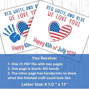 4th of July Kids Handprint Craft, Toddler Daycare Kindergarten ...