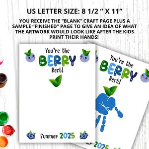 Blueberry Summer Handprint Craft for Kids, Toddler Daycare Kindergarten ...