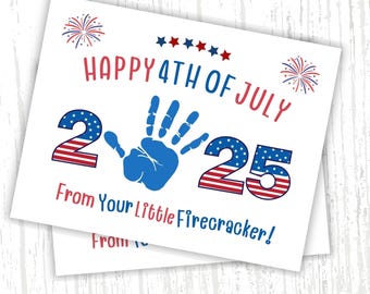 4th of July Kids Handprint Craft, Toddler Daycare Kindergarten ...