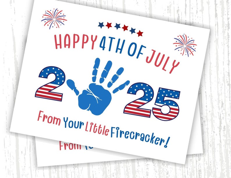 4th of July Kids Handprint Craft 2025, Toddler Daycare Kindergarten ...
