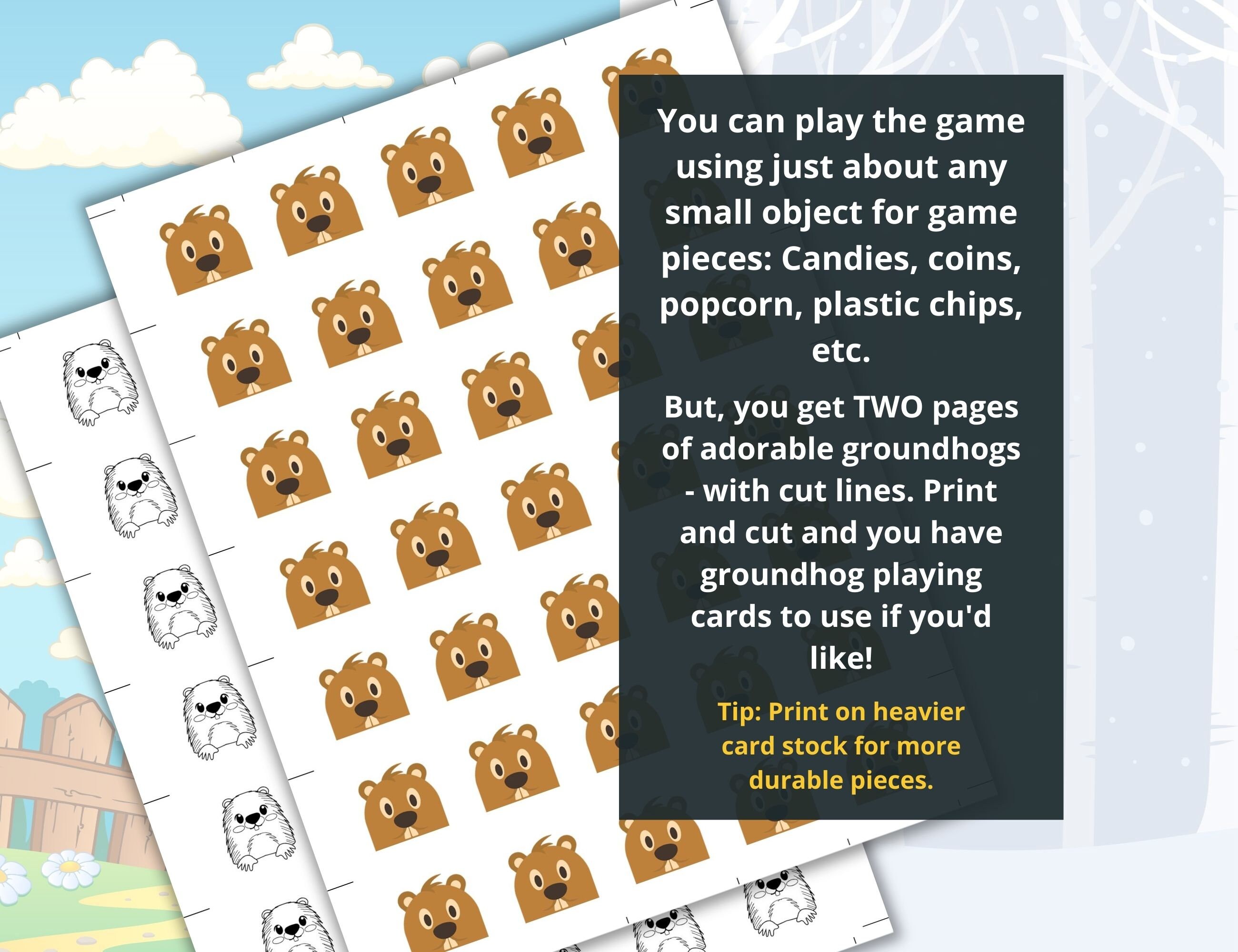 Printable Groundhog Day Dice Pass the Candies Game, Classroom ...