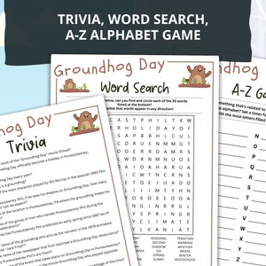 Bundle of 6 Groundhog Day Games, Groundhog Day Printable Games, Instant ...