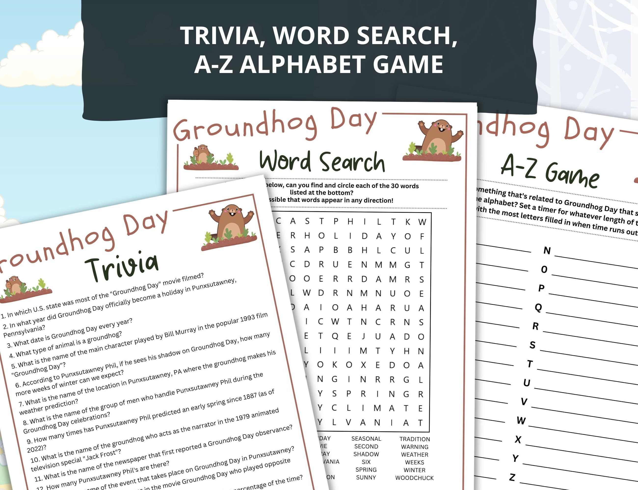 Bundle of 6 Groundhog Day Games, Groundhog Day Printable Games, Instant ...