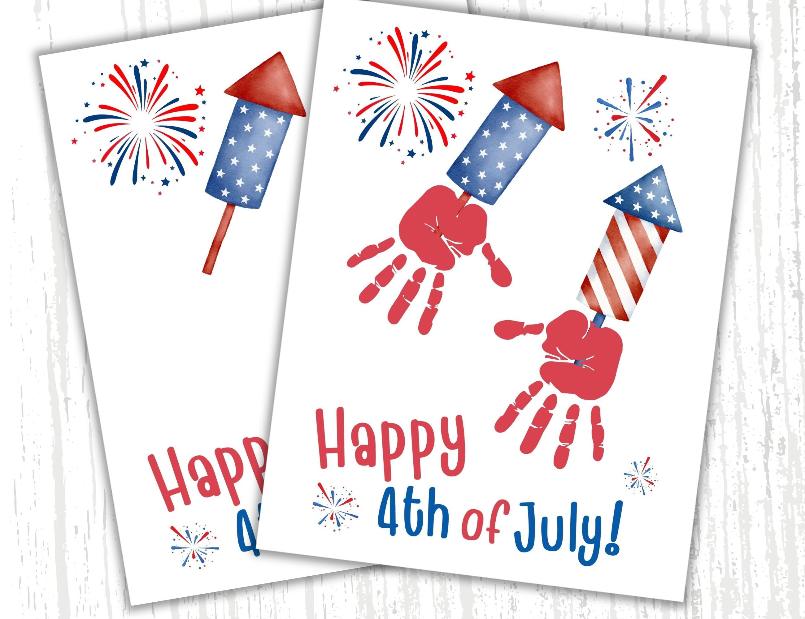 4th of July Handprint Finger Paint Craft for Kids, Patriotic Activity ...