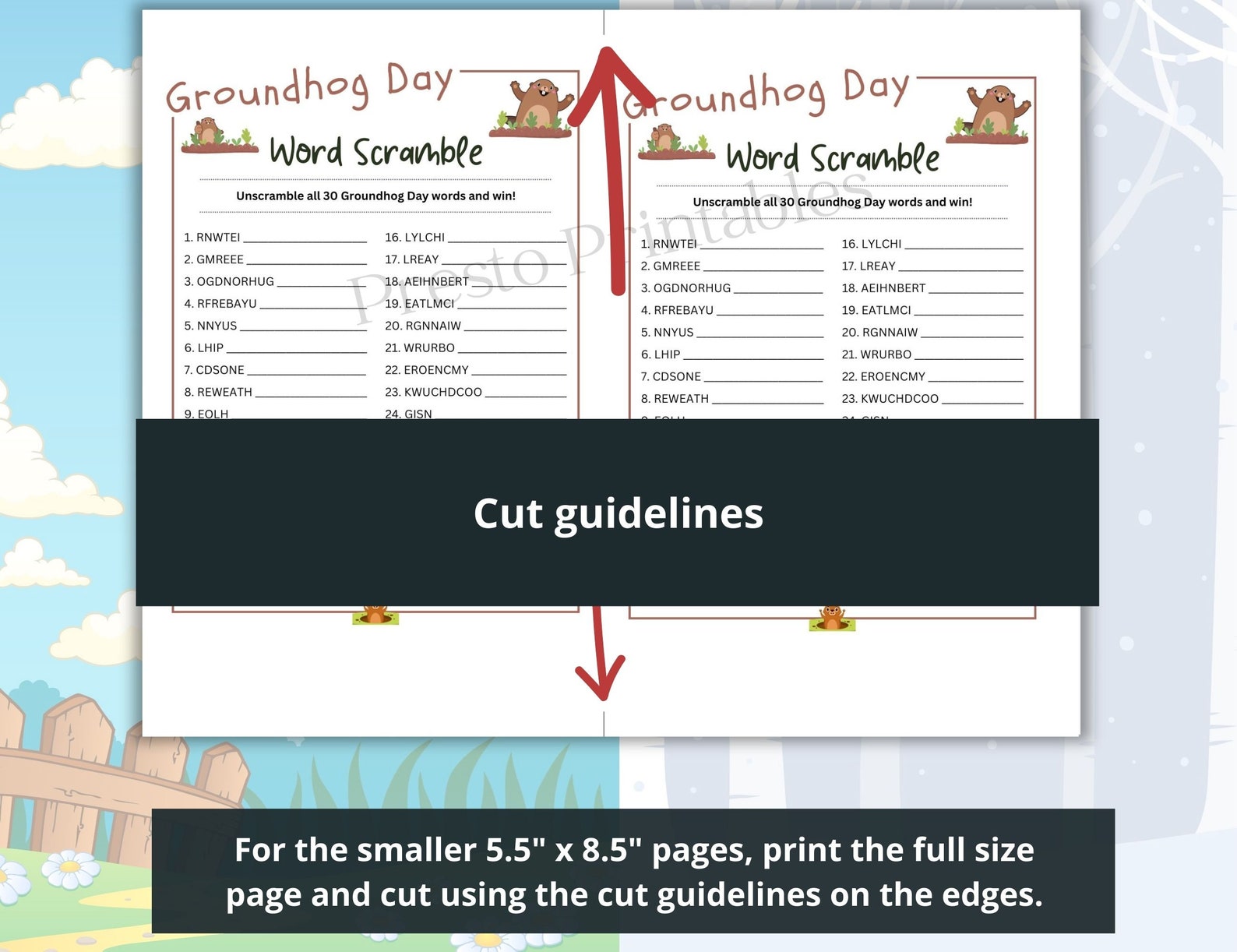 Printable Groundhog Day Word Scramble Game, Classroom Homeschool ...
