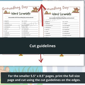 Printable Groundhog Day Word Scramble Game, Classroom Homeschool ...