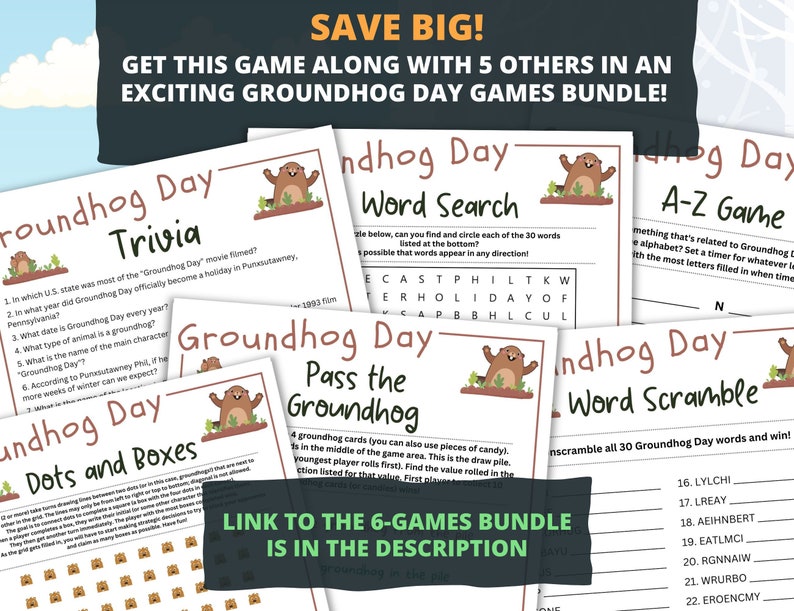 Printable Groundhog Day Dice Pass the Candies Game, Classroom ...
