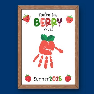 Strawberry Summer Handprint Craft for Kids, Toddler Daycare ...
