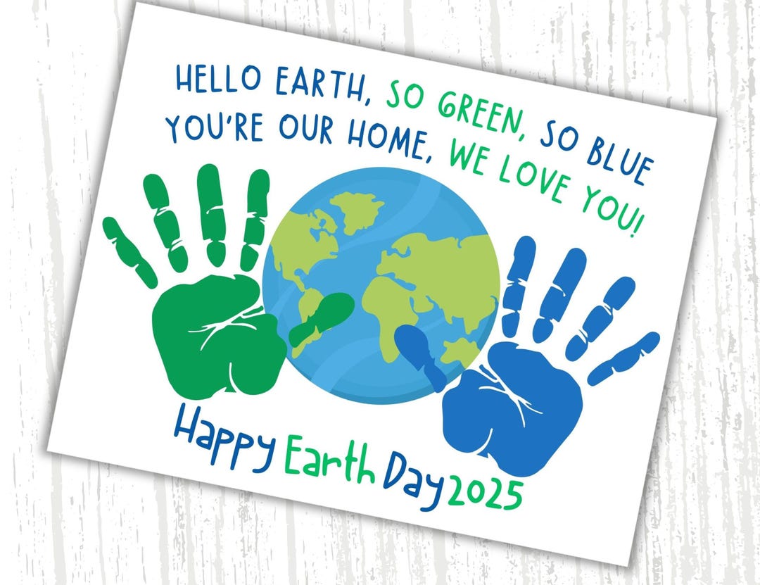 Earth Day Kids Handprint Art Craft Activity, Preschool Teacher Resource ...
