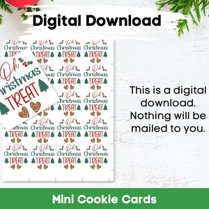 Printable Mini Cookie Card, Oh Christmas Treat, Christmas 2 Inch Square ...