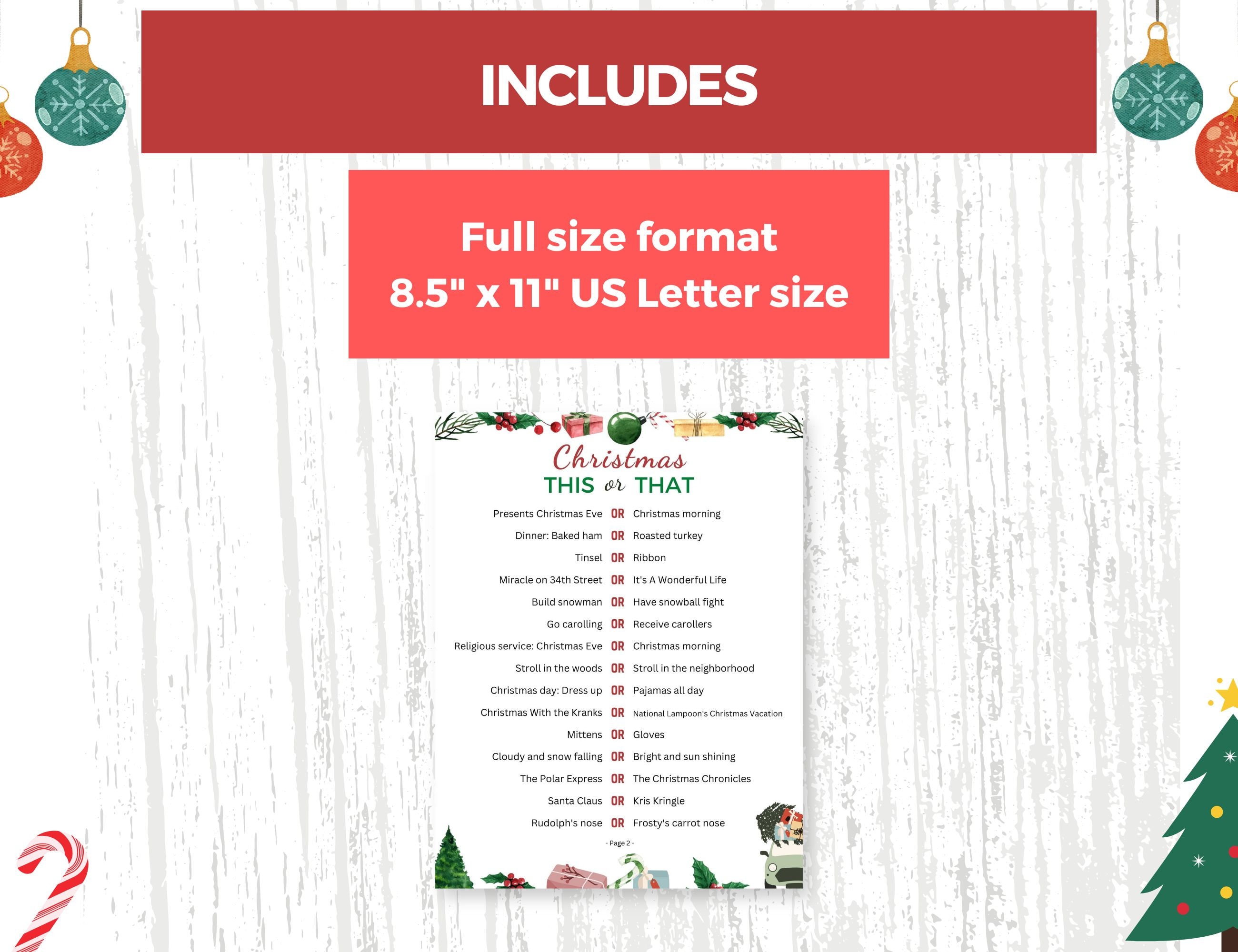 Christmas This or That, Holiday Would You Rather Game, Kids Adults ...