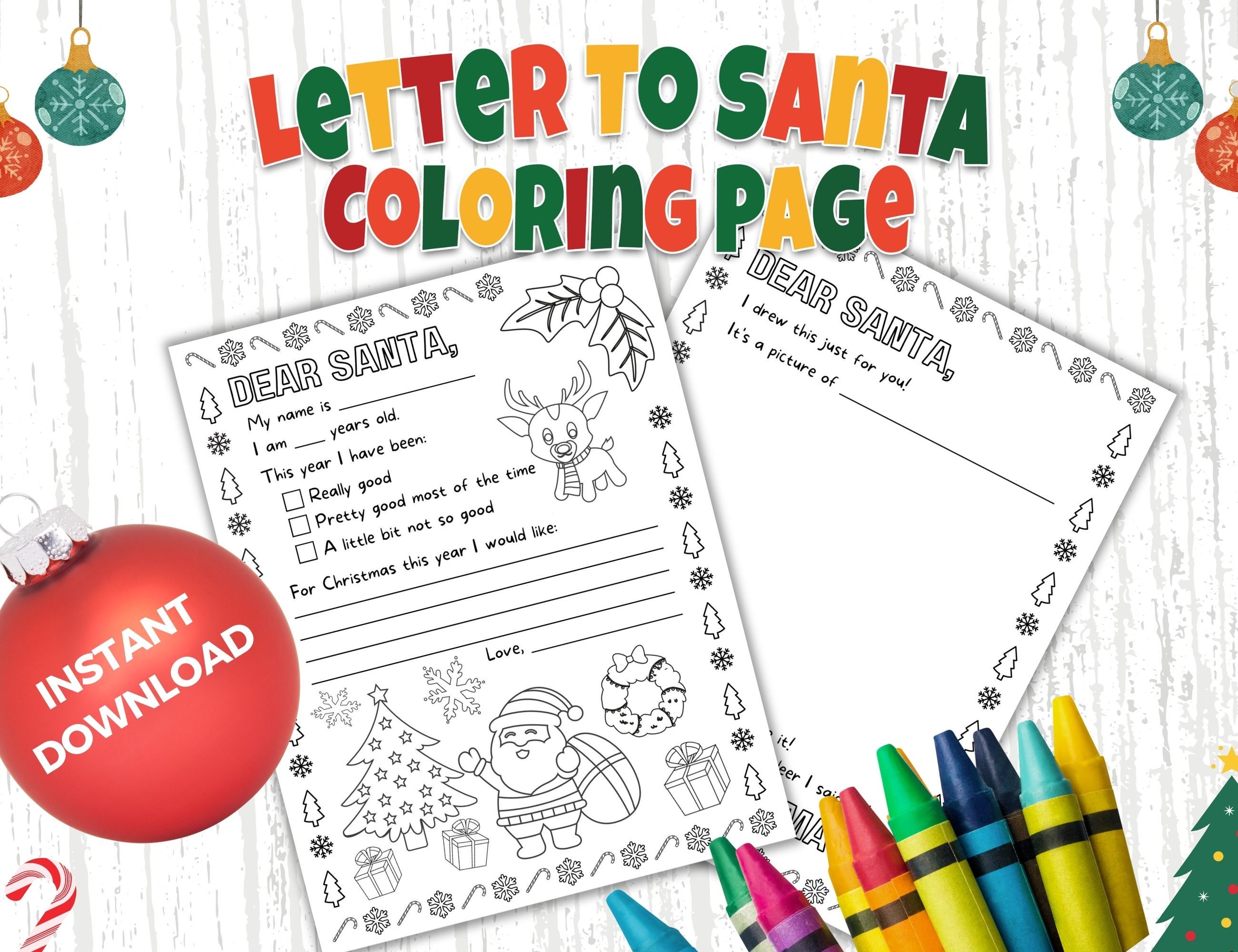 Letter to Santa Coloring Pages, Printable Dear Santa Letter, Kids ...