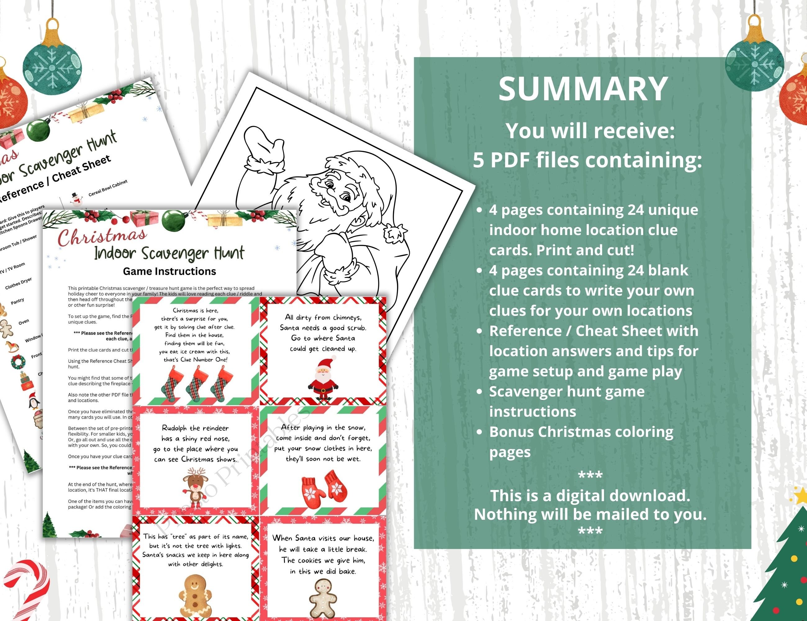 Christmas Treasure Hunt Clues Christmas Treasure Hunt - Etsy