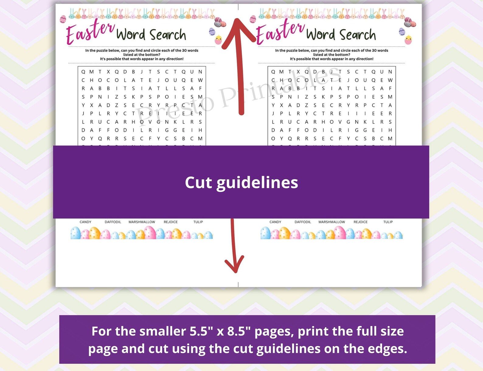 Kids Printable Easter Word Search Game Simple Fun Pastel US - Etsy