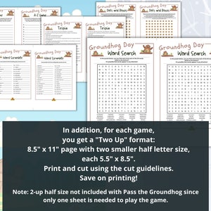 Bundle of 6 Groundhog Day Games, Groundhog Day Printable Games, Instant ...