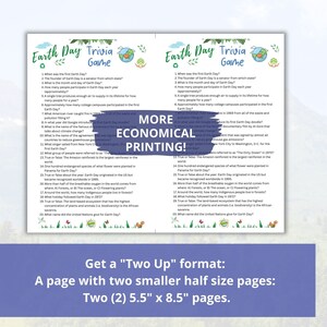 Printable Earth Day Trivia Game, Kids Colorful Questions Answers US ...