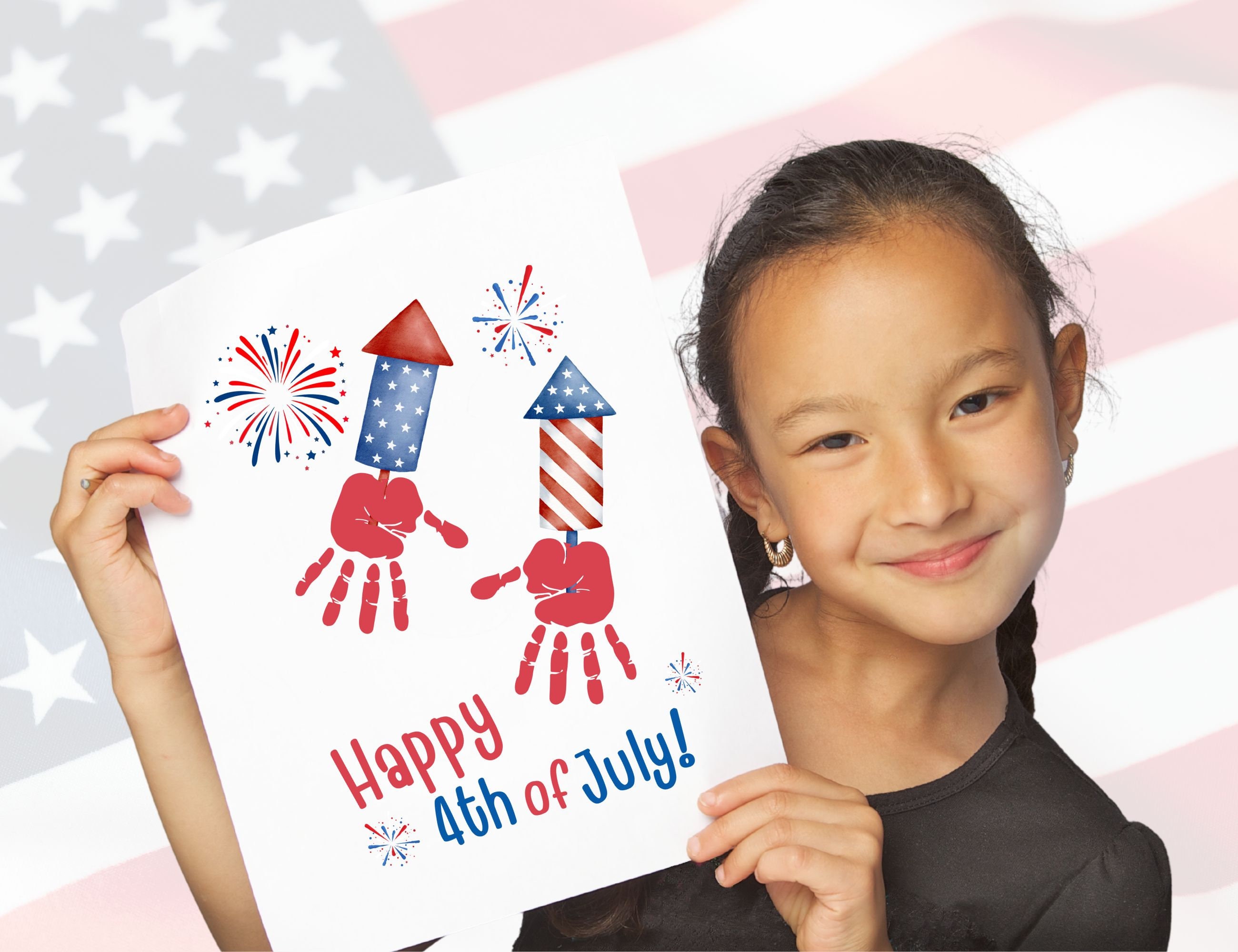 4th of July Handprint Finger Paint Craft for Kids, Patriotic Activity ...