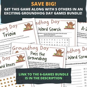 Printable Groundhog Day A to Z Alphabet Game, Classroom Homeschool ...