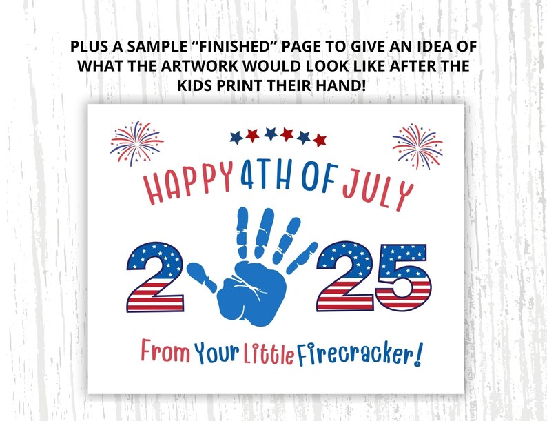 4th of July Kids Handprint Craft 2025, Toddler Daycare Kindergarten ...