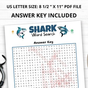 Shark Word Search Puzzle, Shark Week Activity, Fun Shark Fest Idea ...